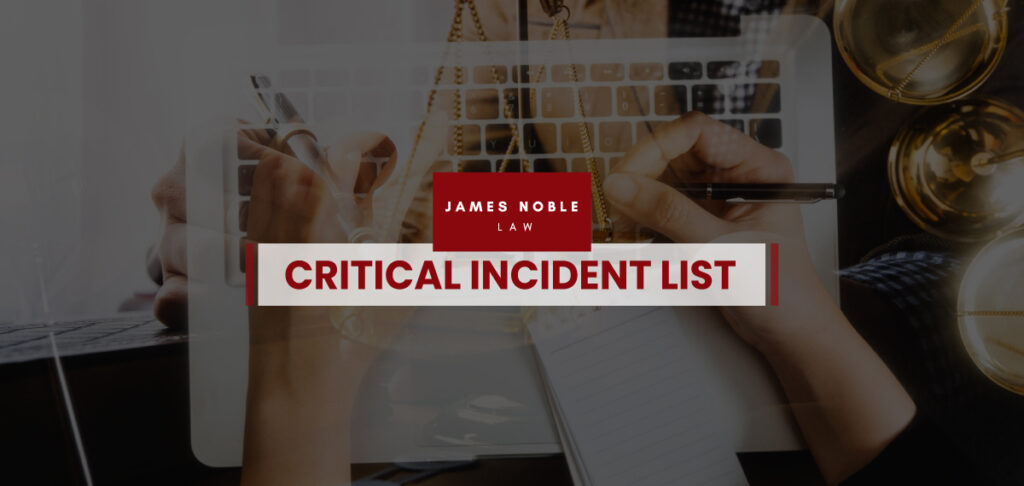 What Is The Critical Incident List in Australia? - James Noble Law